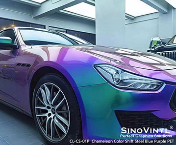CL-CS-01P Chameleon Color Shift Steel Blue Purple PET Wrap Vinyl for ...